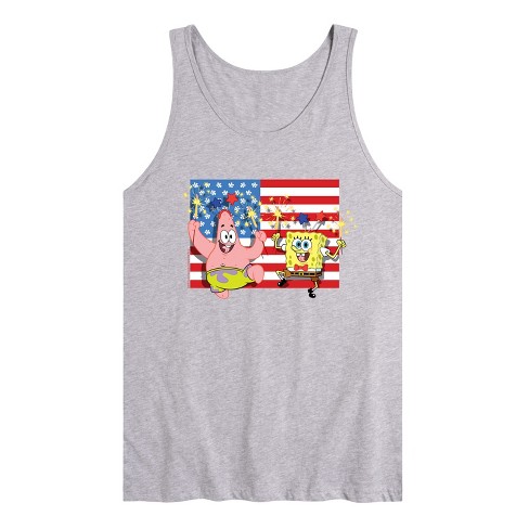 Men's Spongebob Squarepants Patrick Sparkers Flag Graphic Tank Top ...