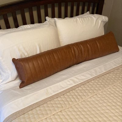 Lumbar Faux Leather Channel Stitch Decorative Throw Pillow - Threshold ...
