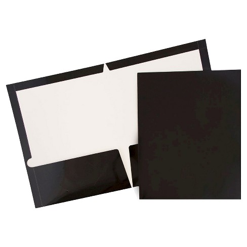 Jam 6pk Glossy Paper Folder 2 Pocket - Black: Stationery, Office, Paper ...