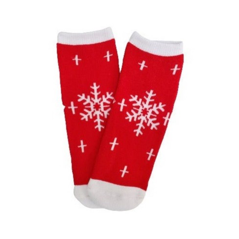 Red Snowflake Socks For Kids- Toddler (ages 1-2) From The Sock Panda ...