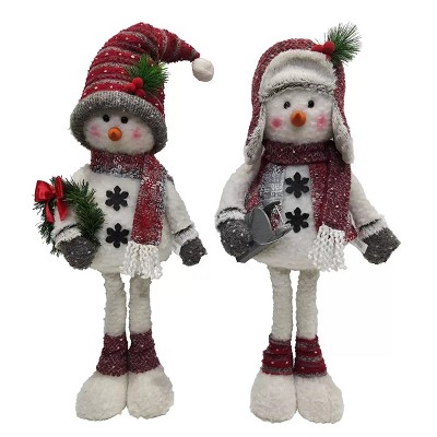 CWC 26-Inch Plush Snowmen Greeters Wearing Holiday Decor Set of 2 : Target