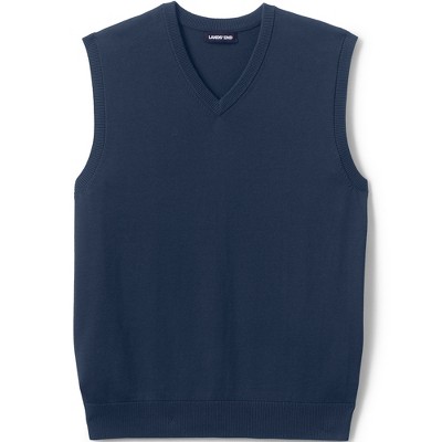 Lands' End School Uniform Men's Cotton Modal Fine Gauge Sweater Vest ...