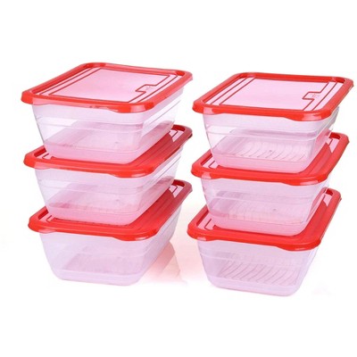 Food Storage Containers (Medium 3L, 3 Pack) (Red) : Target