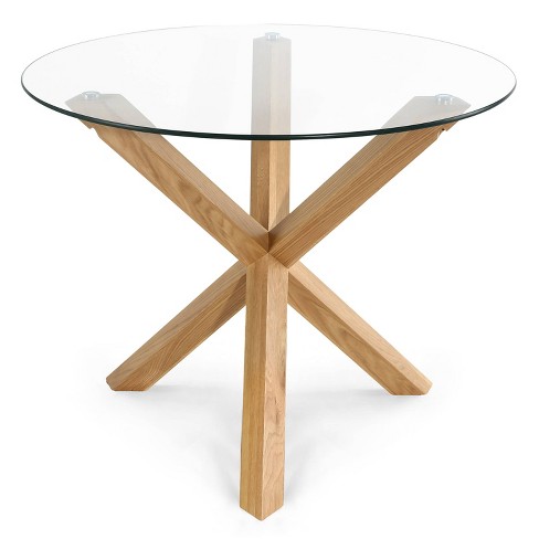 37.4" Wilford Round Dining Table Natural/oak - Poly And Bark : Target