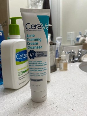 Cerave Acne Foaming Cream Face Cleanser, Acne Treatment Face Wash ...