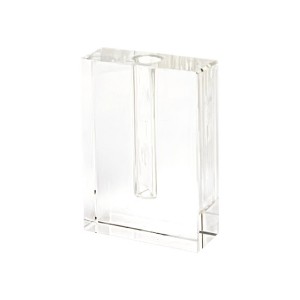 HomeRoots 8" Clear Crystal Clear Square Table Vase : Target