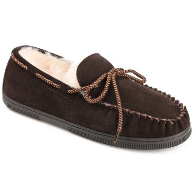 Territory Meander Genuine Sheepskin Moccasin Slipper Brown 13 : Target