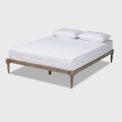 Full Romy Wood Bed Frame Ash Walnut - Baxton Studio : Target