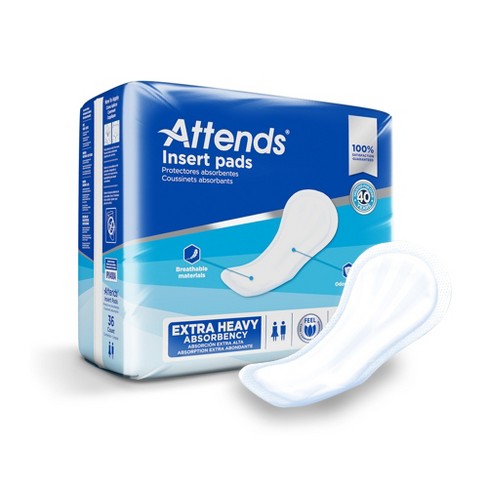 Attends Insert Pad Unisex Incontinence Liner 16.5" L Ip0400a, Moderate ...