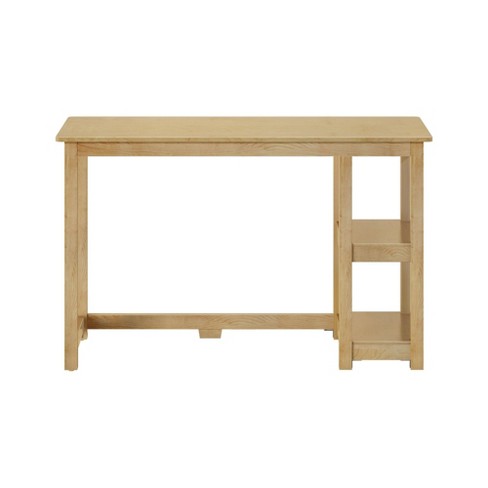 Max & Lily Solid Wood Desk With Shelves, 47 Inch, Natural : Target