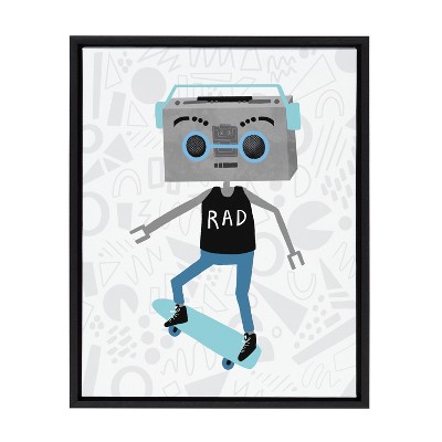 Kate And Laurel Sylvie Boom Box Boy 1 Framed Canvas By Molly Fabiano ...