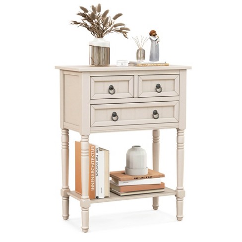 Costway Console Entryway Table With 3 Drawers Open Shelf For Hallway ...