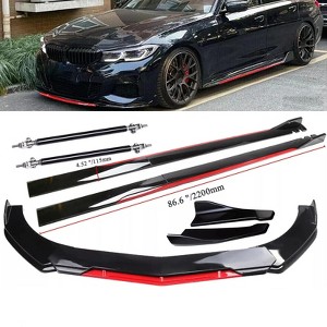 For BM-W Front Bumper Lip Splitter Spoiler 86.6'' Side Skirt Extension ...