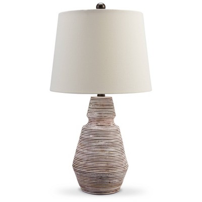 Storied Home (set Of 2) Capiz And Reclaimed Wood Table Lamps With Linen ...