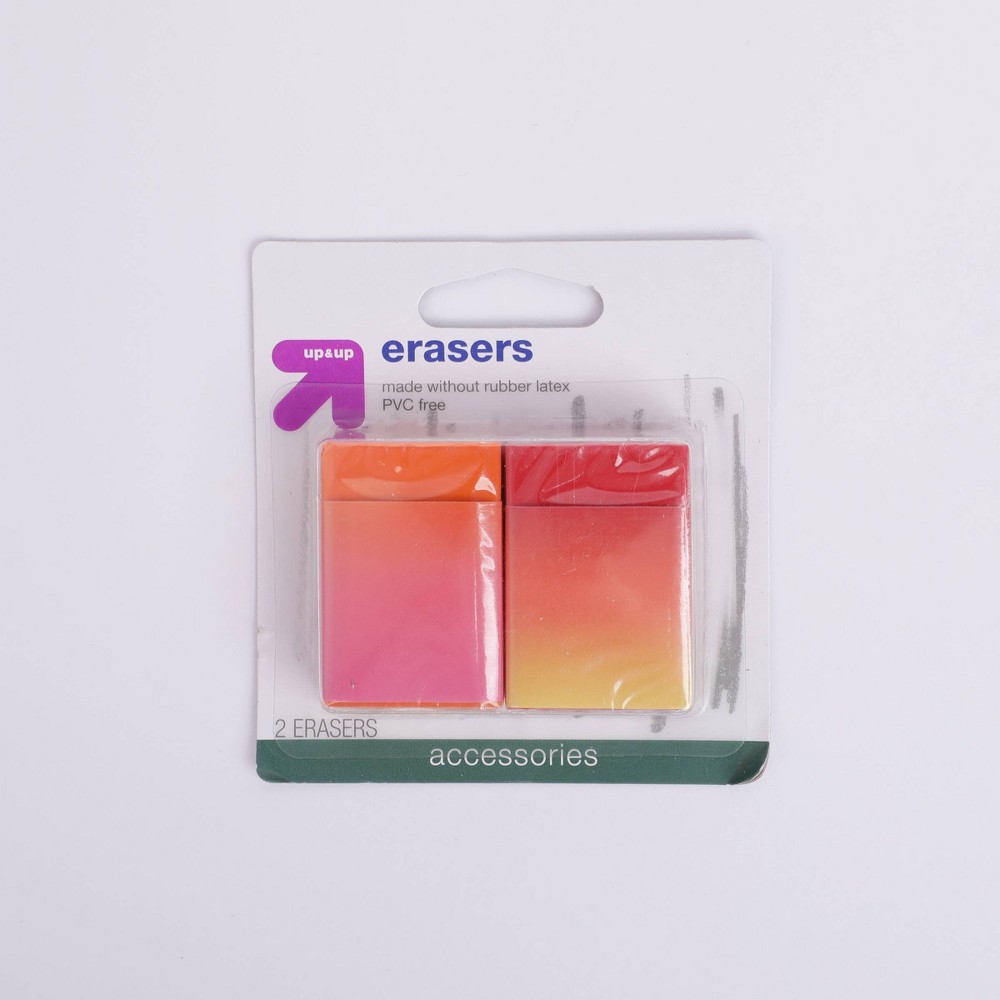 UPC 191908856513 - 2pk Fashion Erasers Orange/Pink - up & up ...