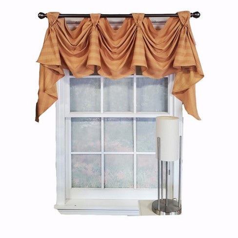 Rlf Home Modern Design Orange Lane Victory Swag 3-scoop Window Valance ...