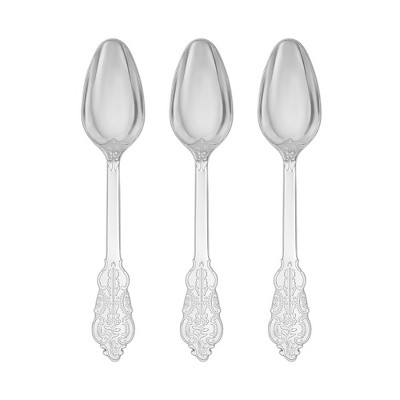 Smarty Had A Party Shiny Baroque Silver Plastic Spoons (600 Spoons ...
