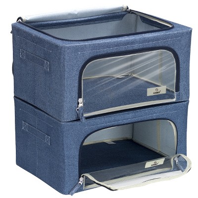 Sorbus Stackable & Foldable Clothes Organizer Storage Bins With Metal ...