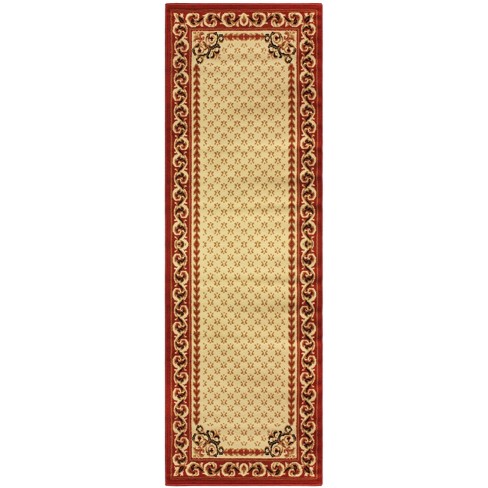 Traditional Floral Scroll Vines Border Indoor Runner Or Area Rug, 2' 6 ...