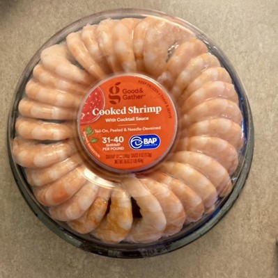 Peeled & Deveined Tail On Cooked Shrimp With Cocktail Sauce - Frozen ...