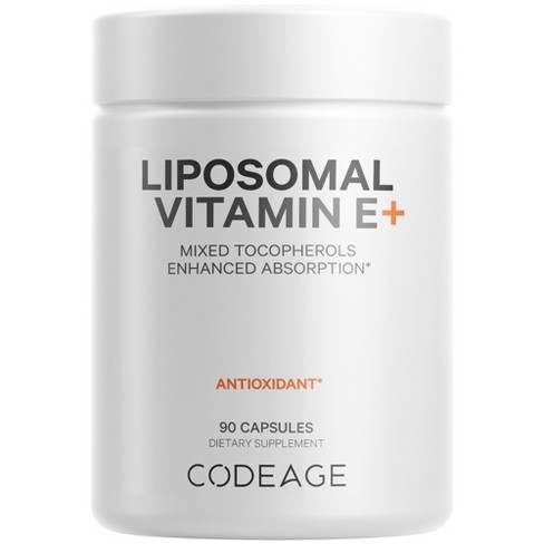 Codeage Liposomal Vitamin E Tocopherols, Daily Vitamin E Isomers Beta ...