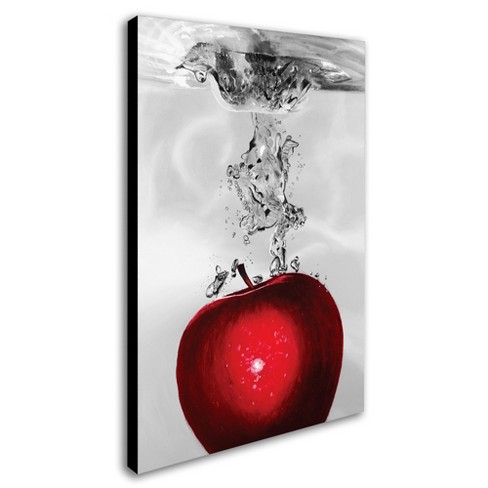 Trademark Fine Art - 22"x32" Roderick Stevens 'red Apple Splash' Canvas ...