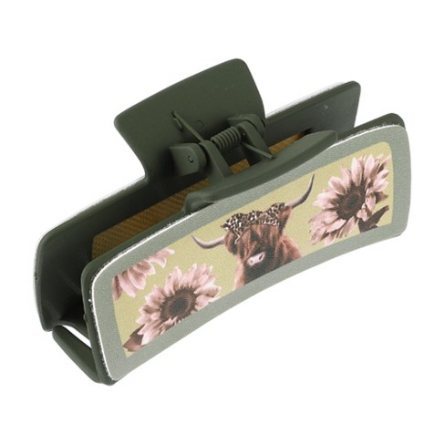 Unique Bargains Women's Highland Cattle Hair Claw Clips Green 1 Pc : Target