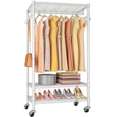 Vipek R1c Plus Rolling Clothes Rack With Cover Portable Closet, White ...