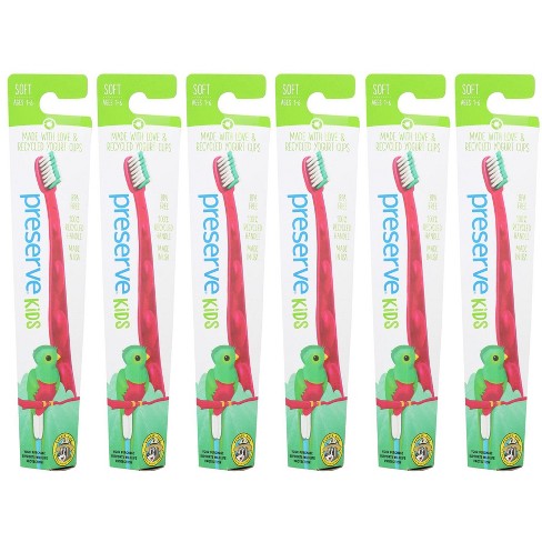 Preserve Kids Soft Bristle Red Toothbrush - 6 Ct : Target