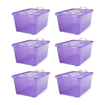 Life Story Clear Stackable Closet & Storage Box 55 Quart Containers, (6 ...