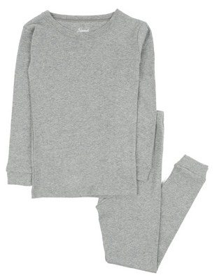 Leveret Kids Two Piece Long Sleeve Cotton Solid Neutral Color Pajamas ...