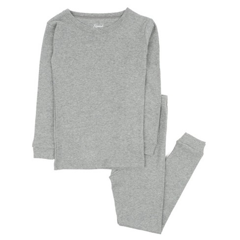 Leveret Kids Two Piece Long Sleeve Cotton Solid Neutral Color Pajamas ...