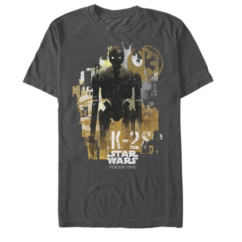 Men's Star Wars Rogue One K-2so Modern Profile Print T-shirt - Charcoal ...