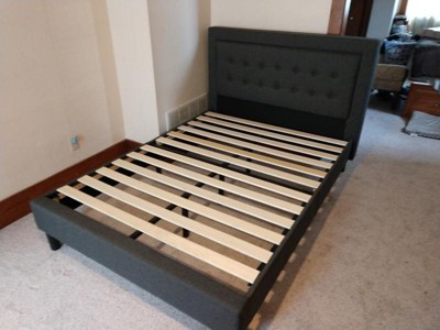 Queen Dachelle Upholstered Platform Bed Frame Gray Sand - Zinus : Target