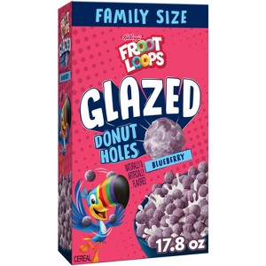 Froot Loops Blueberry Glazed Donut Holes Family Size Breakfast Cereal ...