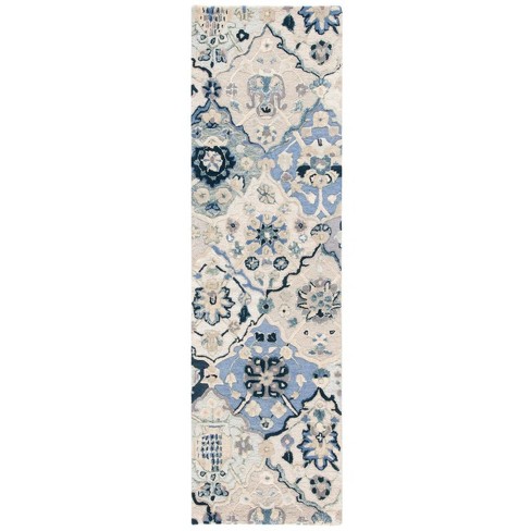 Glamour Glm622 Hand Tufted Runner Rug - Beige/blue - 2'3"x12 ...