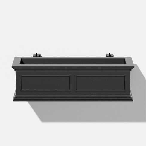 Veradek Brixton Railing Window Box 36" Plastic Planter - Black : Target