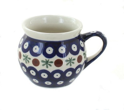 Blue Rose Polish Pottery Nature Small Bell Shape Mug : Target