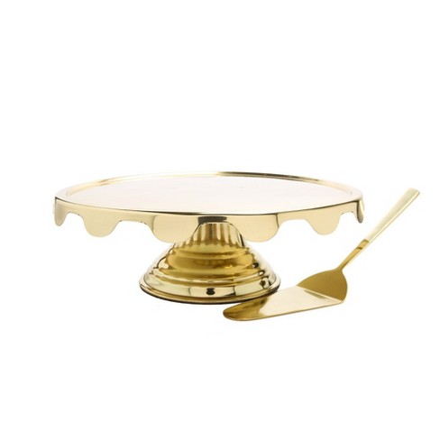 Classic Touch Gold Cake Stand With Server : Target