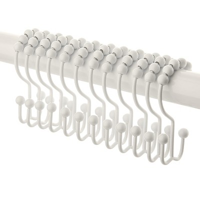 2 Lb Depot 12pcs Stainless Steel Shower Curtain Hooks With Double Dual ...