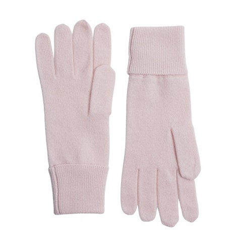 Jennie Liu 100% Cashmere Knitted Gloves (8504, Petal Pink, One Size ...