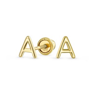 Bling Jewelry ABC Minimalist Yellow 14K Gold Capital Block Alphabet ...