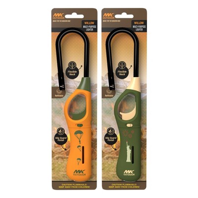 Mk Lighter 2ct Outdoor Refillable Jumbo Flex Neck Wind Resistant Butane ...