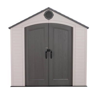 Lifetime 8' X 15' Outdoor Storage Shed Desert Sand: Hdpe Construction ...