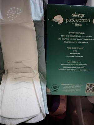 Always Pure Cotton Overnight Pads With Wings - Size 4 : Target