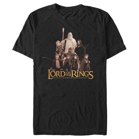 Men's Lord Of The Rings Fellowship Of The Ring Gold Group T-shirt : Target