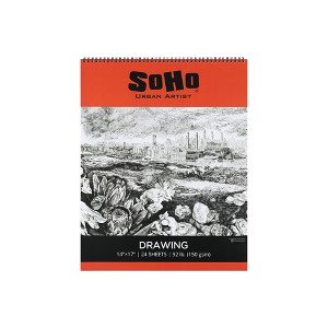 SoHo Urban Artist Softcover Drawing Pad - 14"x17", 2 pack w/48 Sheets ...