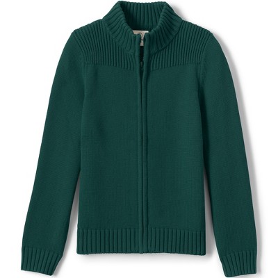 Lands' End School Uniform Kids Cotton Modal Zip Front Cardigan Sweater ...