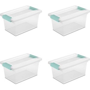 Sterilite Medium Clip Boxes with Latching Lids, Clear Stackable Plastic ...