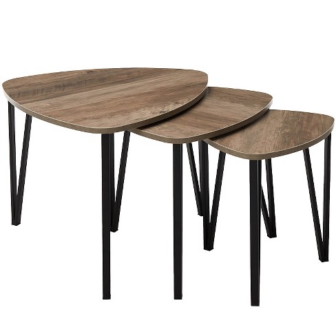 The Lakeside Collection Set Of 3 Triangular Nesting Tables 1 Pieces ...